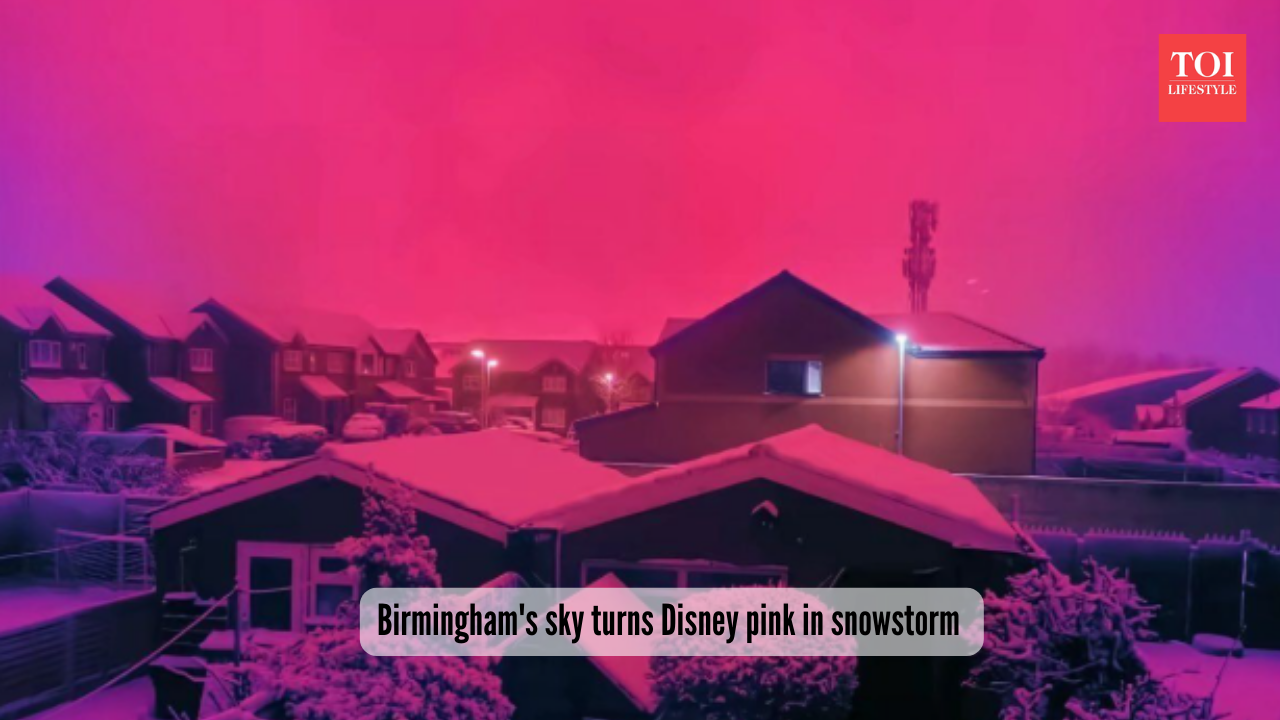 Storm Goretti mystery: Birmingham's sky turns 'Disney pink' in snowstorm