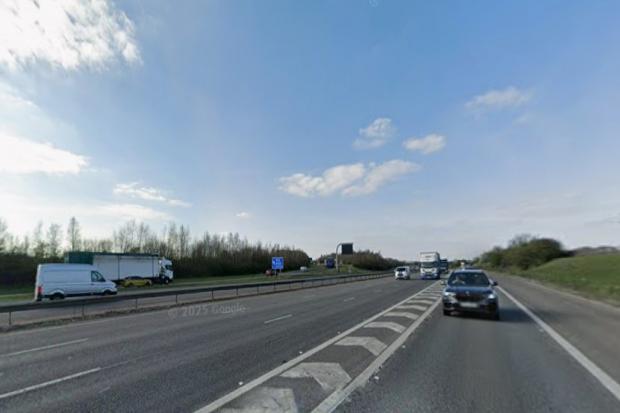 Section of M40 cordoned off due to crash involving two cars