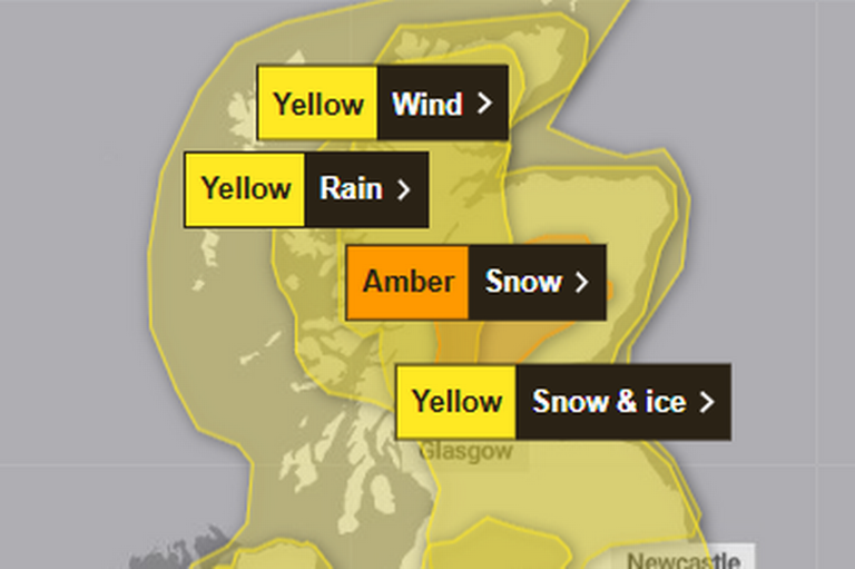 Scotland hit with five more Met Office weather warnings including amber ...