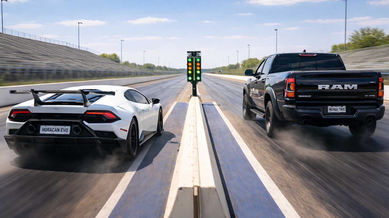 Dodge RAM TRX vs Lamborghini Huracan EVO