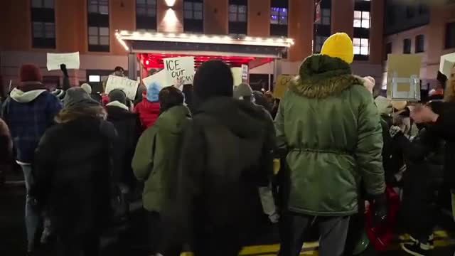 Anti-ICE protesters storm Minneapolis hotel and set off fireworks