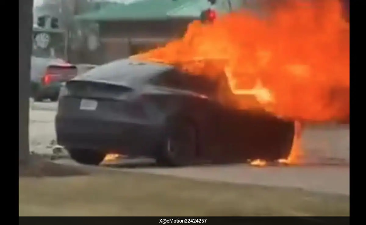Video: Tesla Y Model Crashes, Catches Fire As Driver Suffers Medical ...