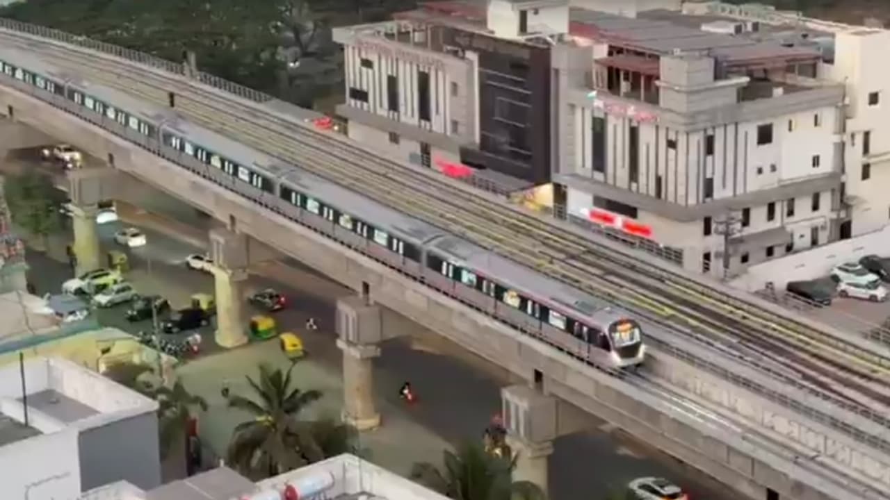 Bengaluru Metro Pink Line: Trial run on 7.5 km elevated section begins ...