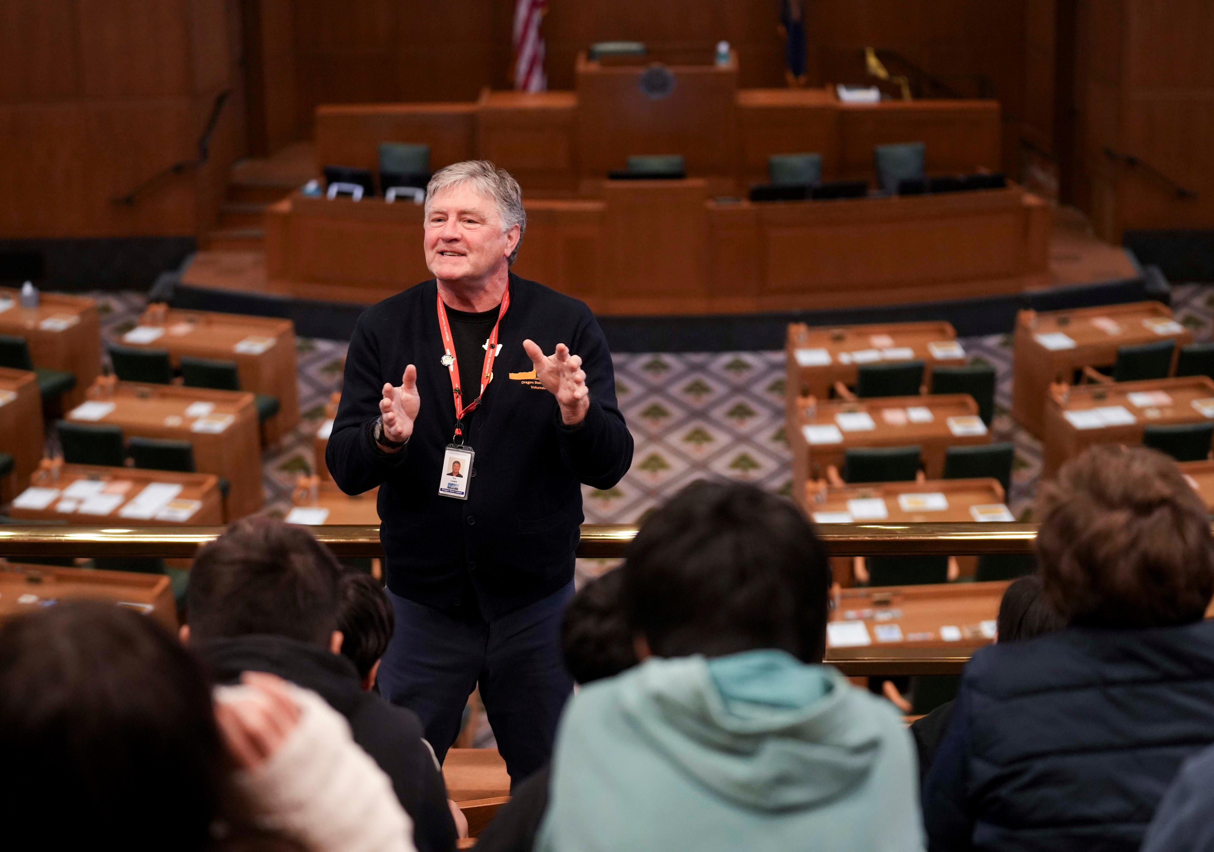 Tim Lewis shares love of learning on tours of Oregon State Capitol