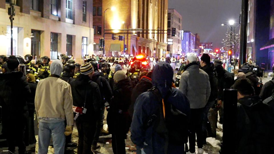 Police declare 'unlawful assembly' in Minneapolis