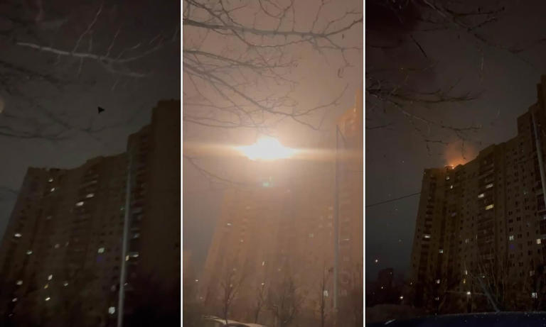 Moment Russian drone blasts into Ukrainian tower block in massive ...