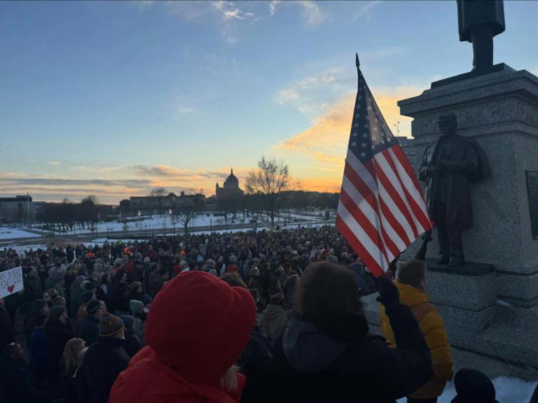 What happened during Friday night anti-ICE protest in downtown Minneapolis?