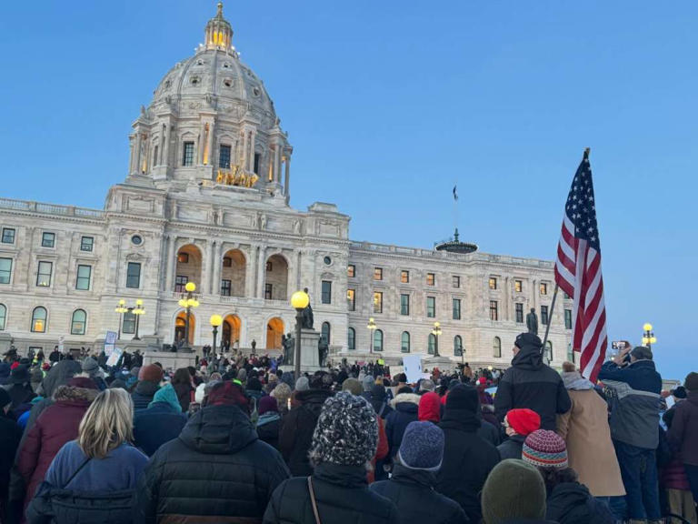 What happened during Friday night anti-ICE protest in downtown Minneapolis?