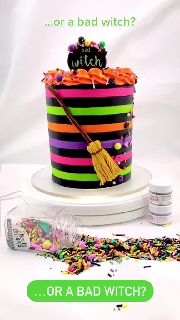 Good witch or bad witch Halloween cake challenge