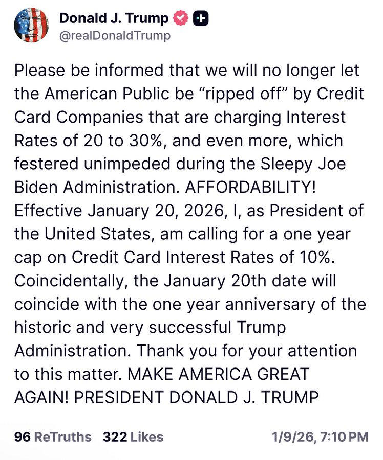 Does Trump’s 10% credit card rate cap make Visa and Mastercard a buy?