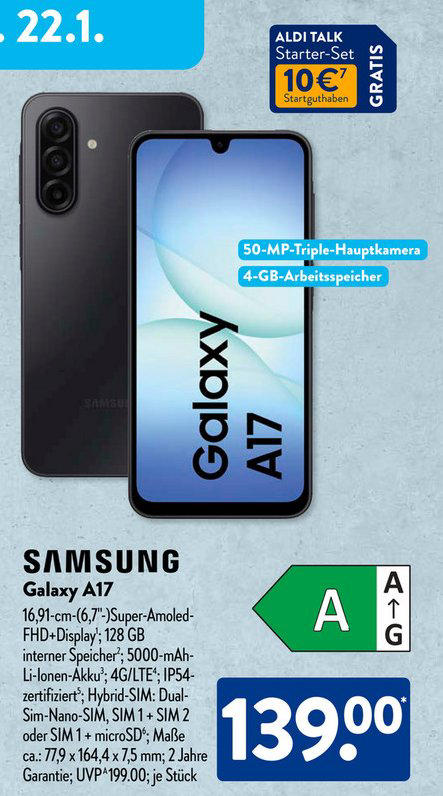 Aldi verkauft bald ein neues Samsung-Handy mit dickem Akku zum kleinen ...