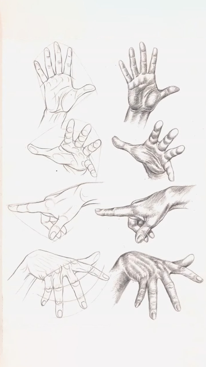 Hand motion drawing tutorial for gesture and action poses