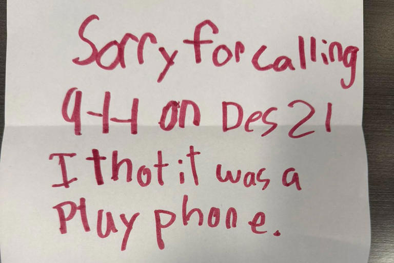 Young girl sends handwritten apology to police for wrongfully calling ...