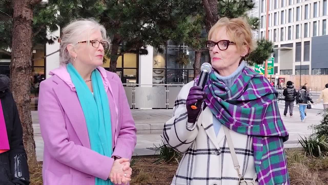 Speaker Heather Binning of the Women's Rights Network at the No Men in ...