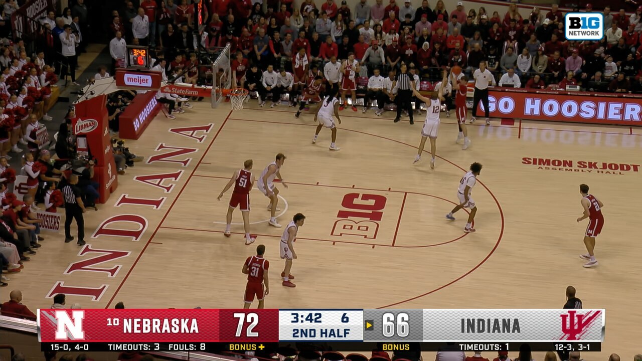 Braden Frager hits deep 3-pointer, sealing Nebraska's win over Indiana