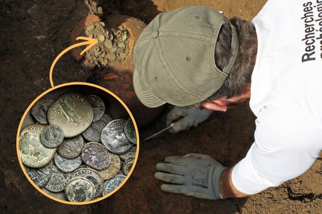 40,000 ancient Roman coins found in 'piggy banks' under a living room floor