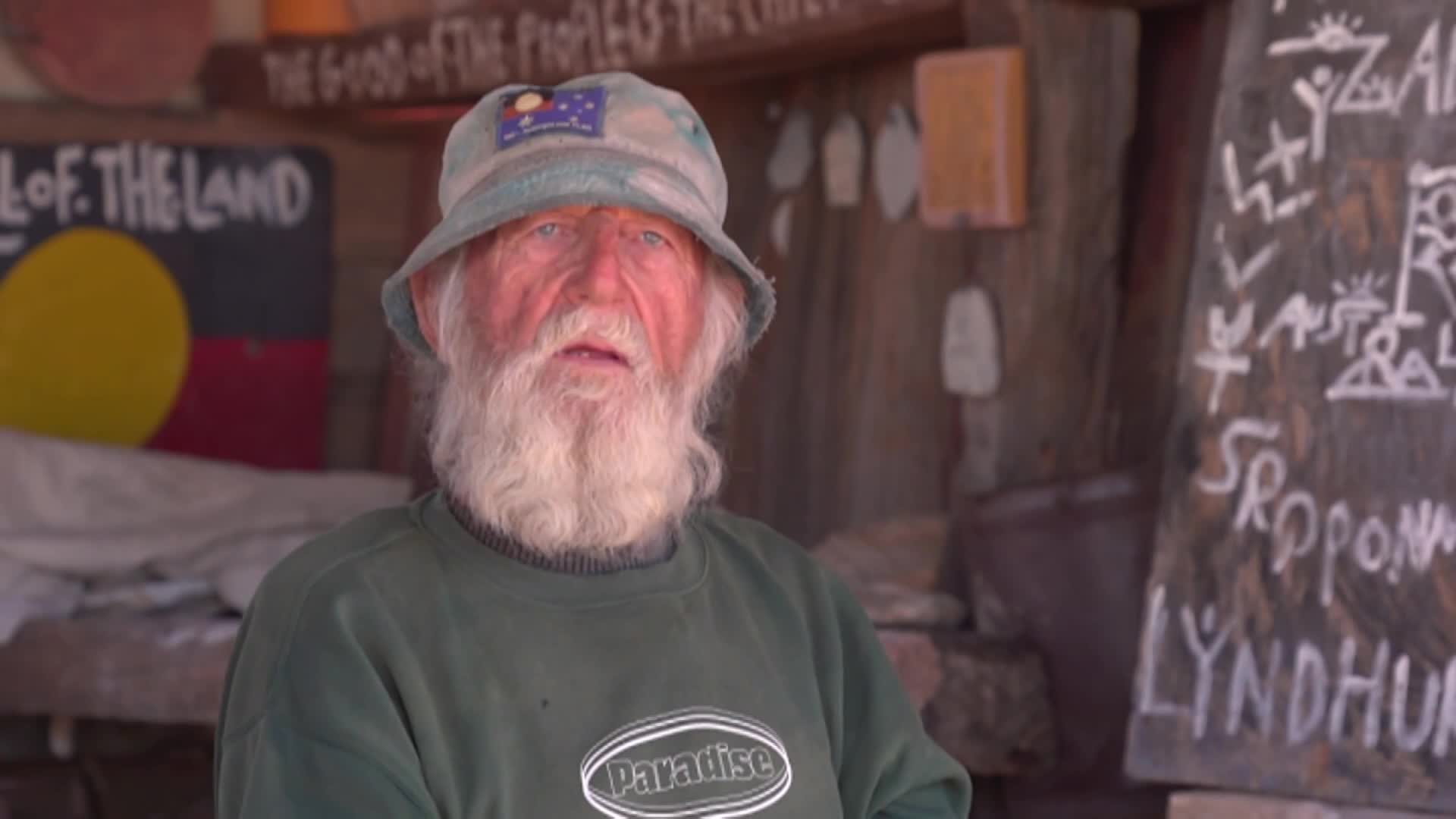 Talc Alf's carved artworks attract tourists travelling the Strzelecki ...