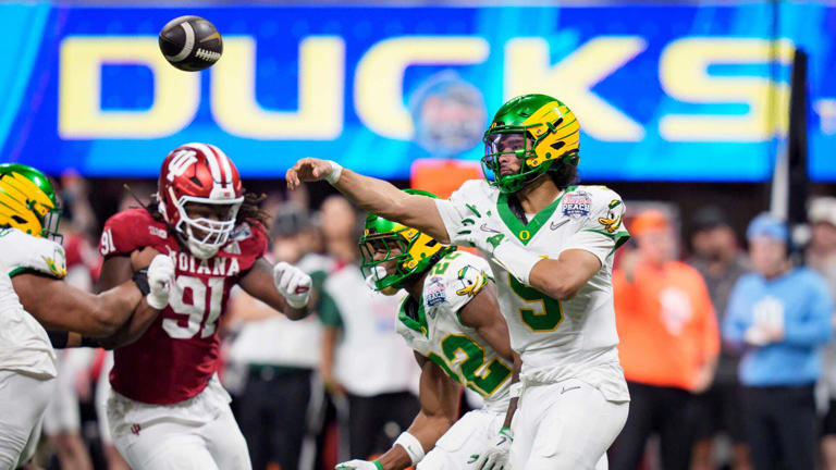 Oregon QB Dante Moore is undecided on the NFL draft or another year ...