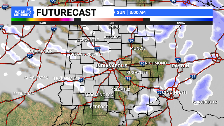 Winter returns to central Indiana with snow showers Saturday night