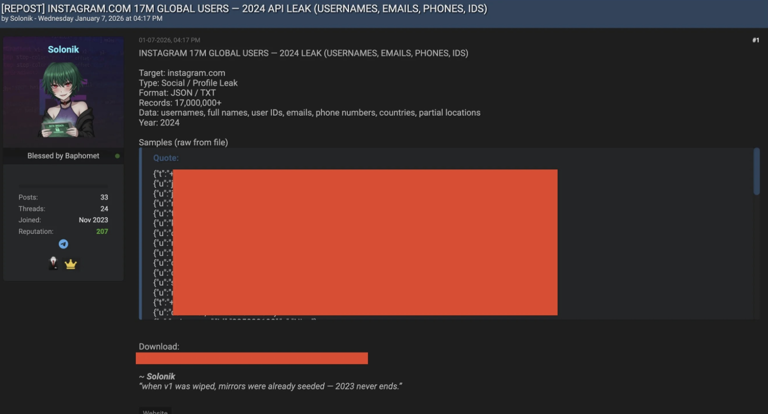 17,5 juta pengguna Instagram dikabarkan alami kebocoran, data dijual di ...