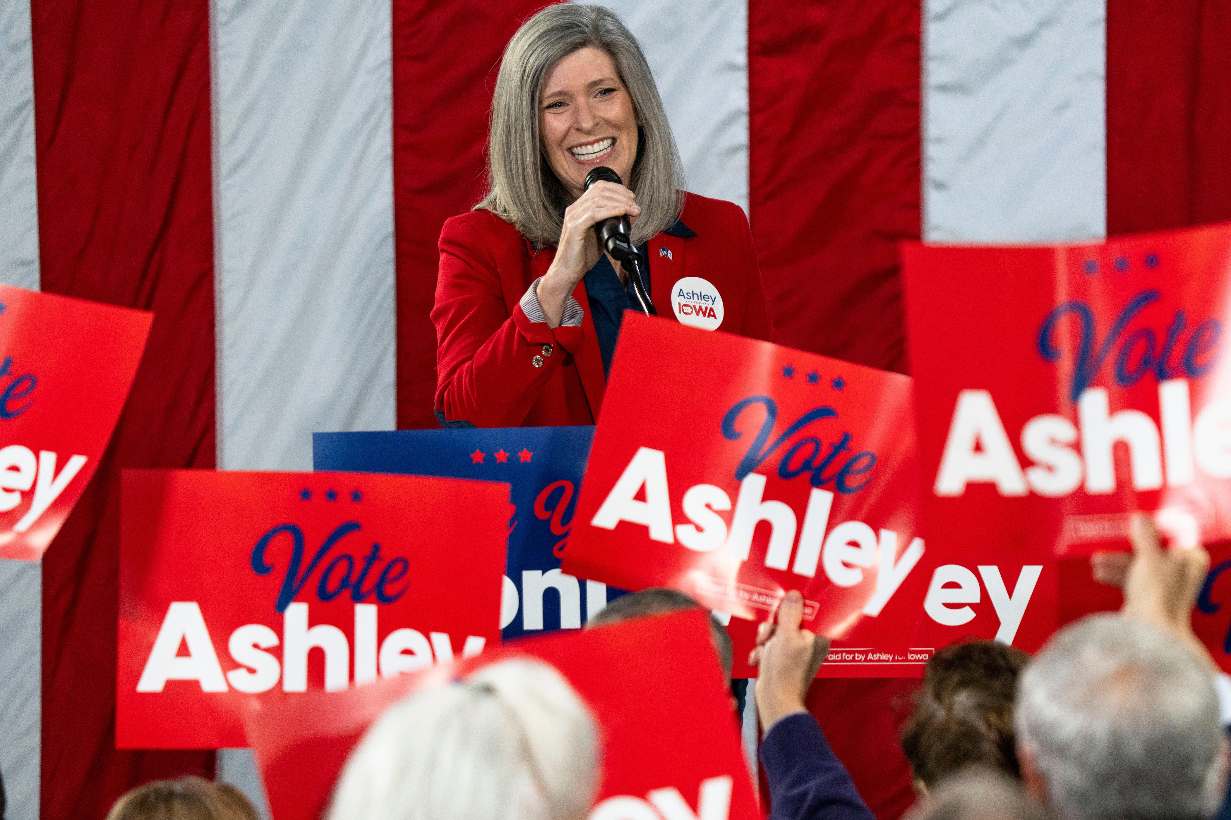 Incumbent Joni Ernst endorses Ashley Hinson to succeed her in US Senate