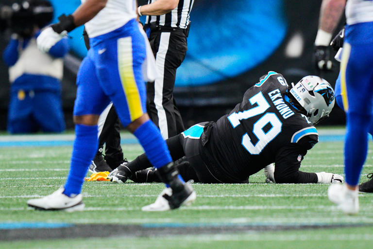 Panthers starting left tackle Ickey Ekwonu out after right knee injury ...