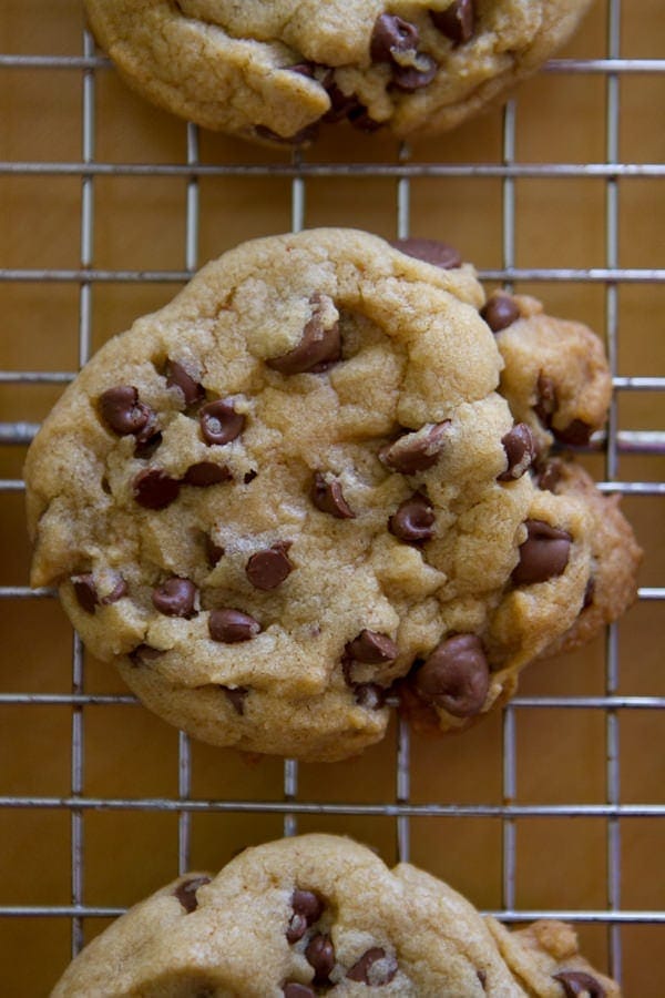 Chewy brown butter chocolate chip cookies that are pure bliss