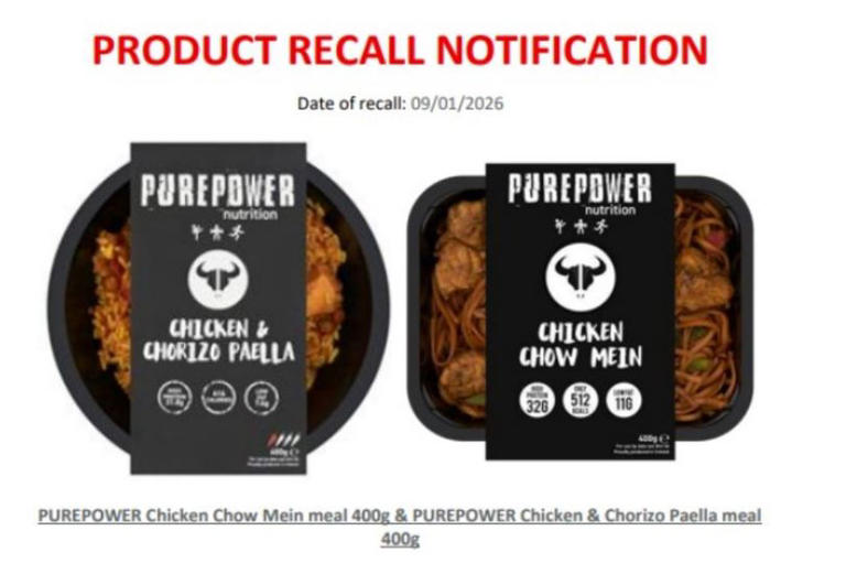 'Nutrition' meals recalled in Northern Ireland allergy alert
