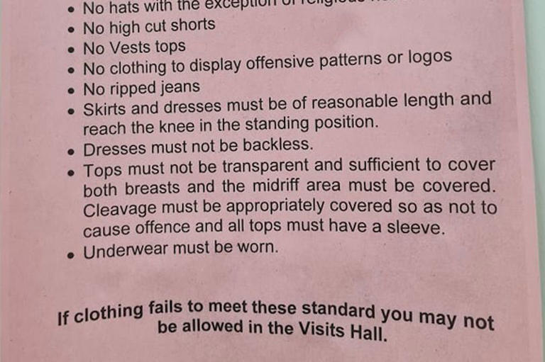 Prison crackdown as partners ditch underwear and don see-through tops ...