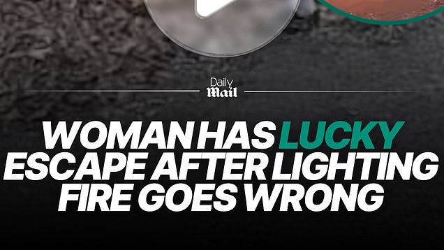 Woman narrowly avoids injury after fire-lighting goes wrong