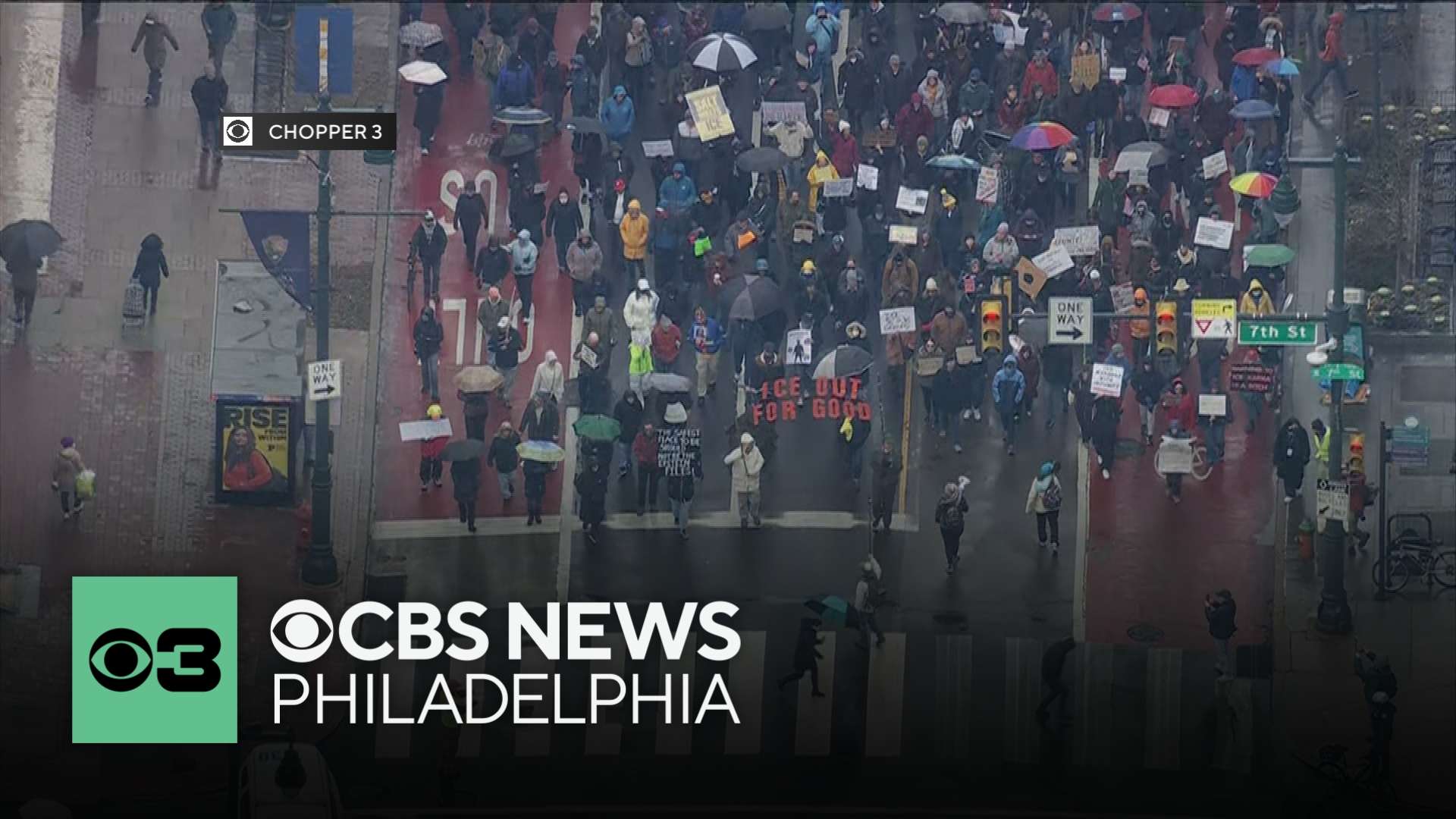 "ICE out for good" protesters march in Philadelphia after Minnesota ...