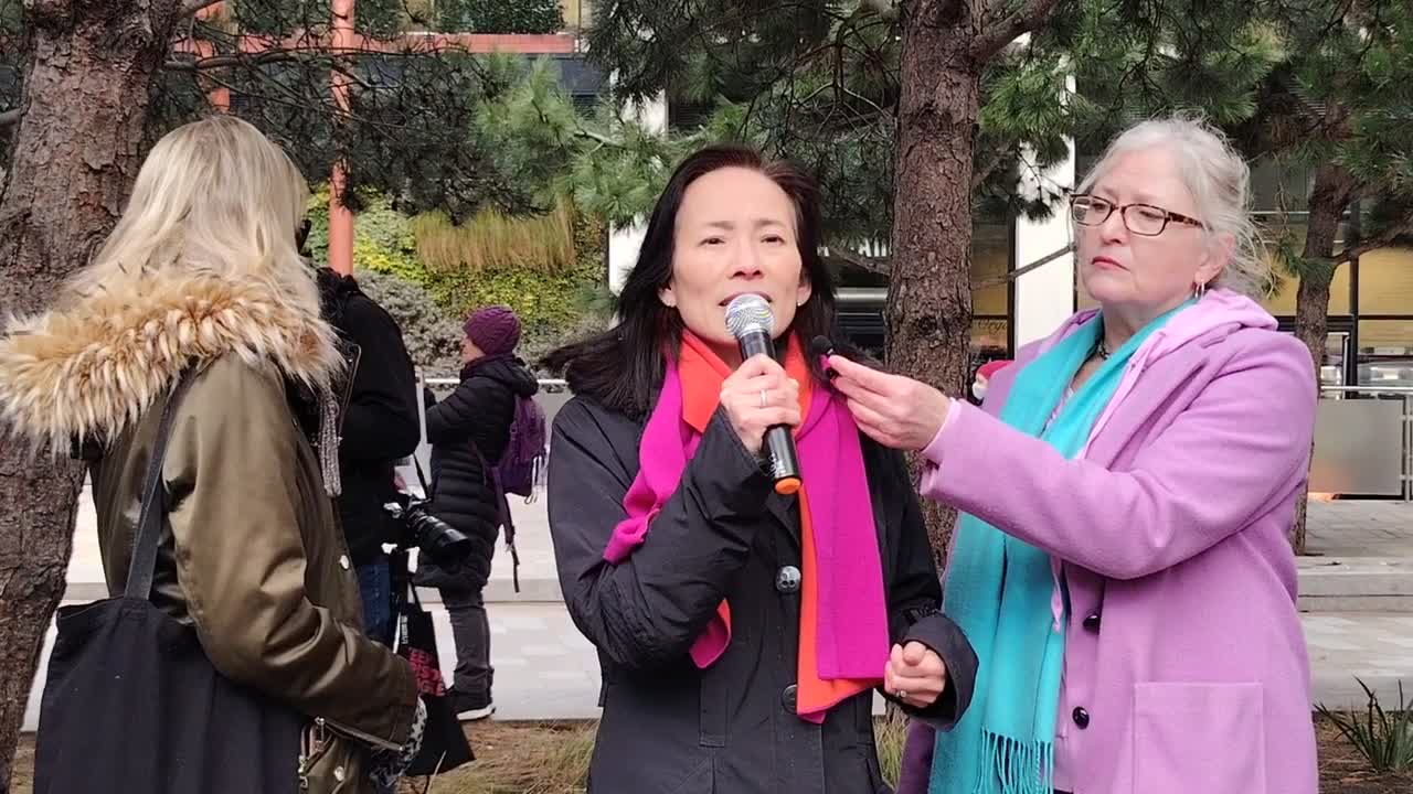 Speaker Su Wong of the Women's Sports Union at the No Men in Female ...