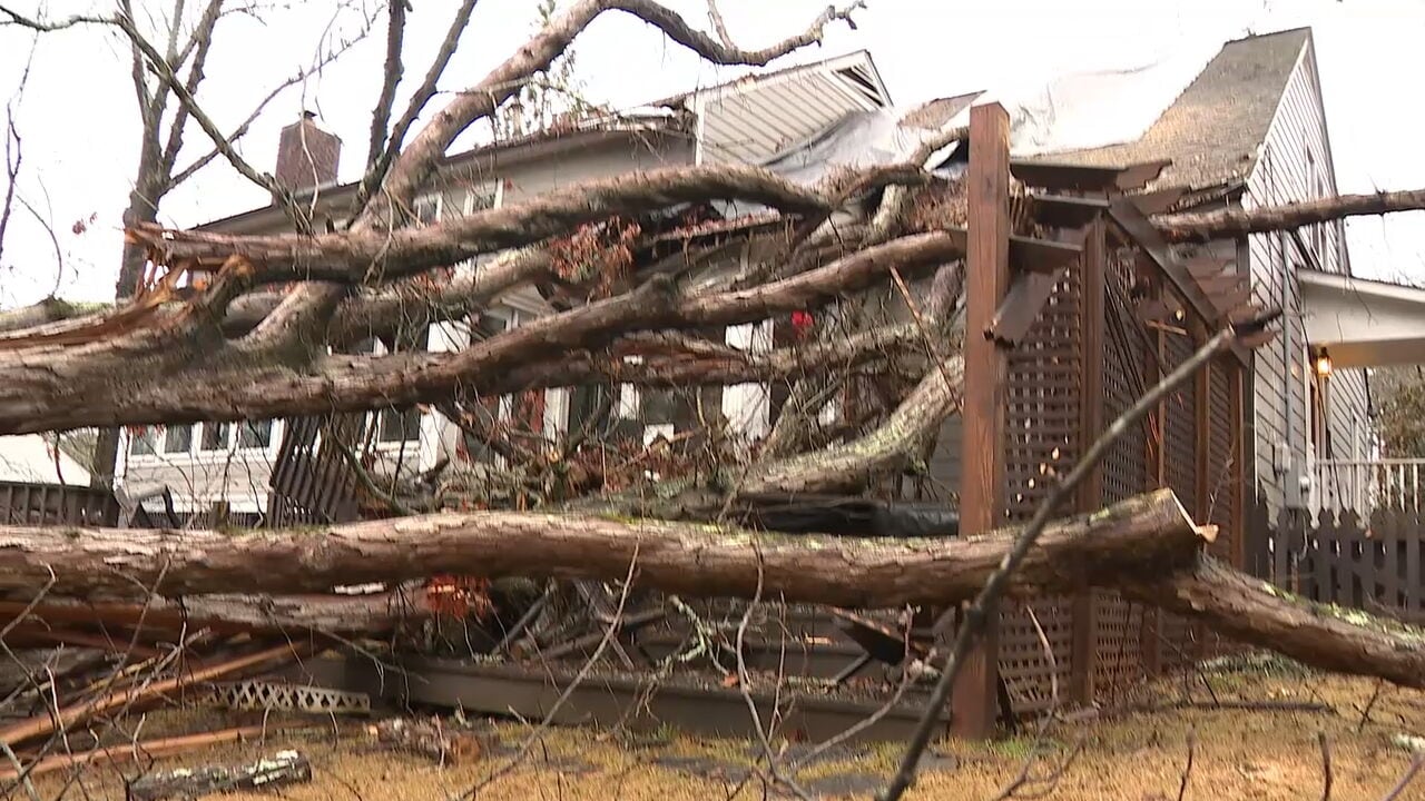Large tree crashes on family’s home as they watched Chick-fil-A Peach Bowl