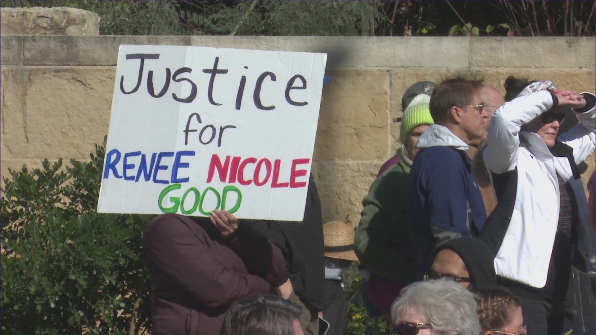 Protest held in Austin following ICE shooting in Minnesota