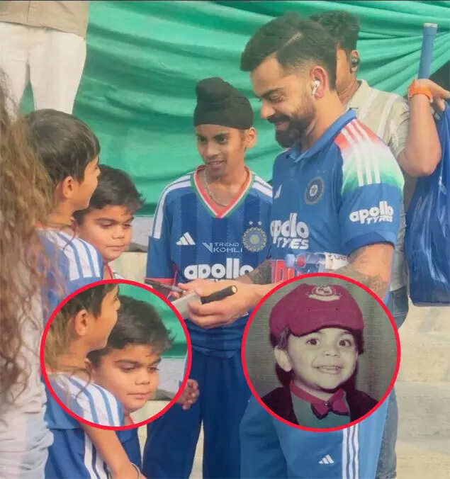 'Mini VK'! Virat Kohli meets his childhood lookalike; fans go wild - watch