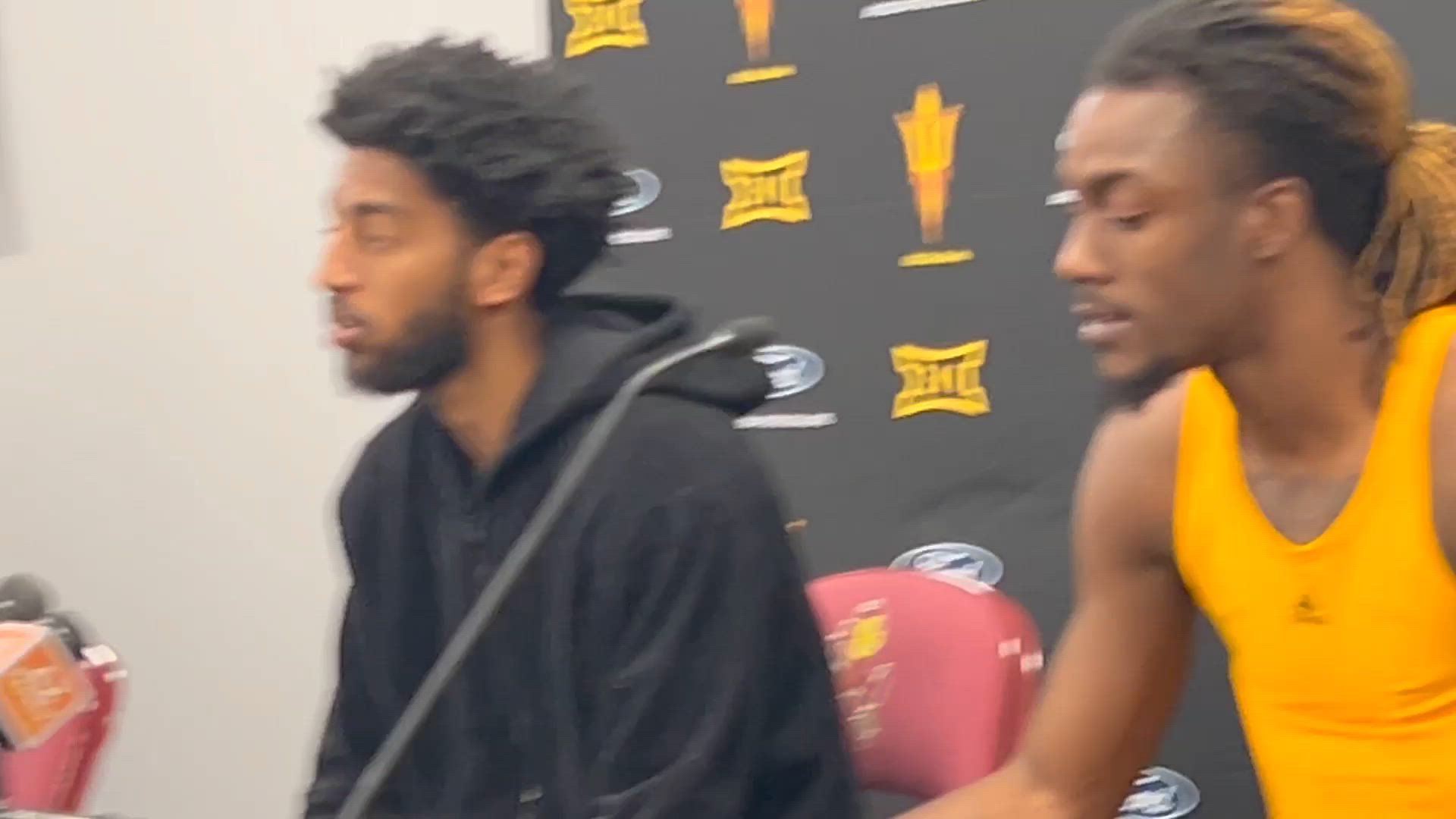 ASU Sun Devils Players Moe Odum and Anthony Johnson Following Win vs ...