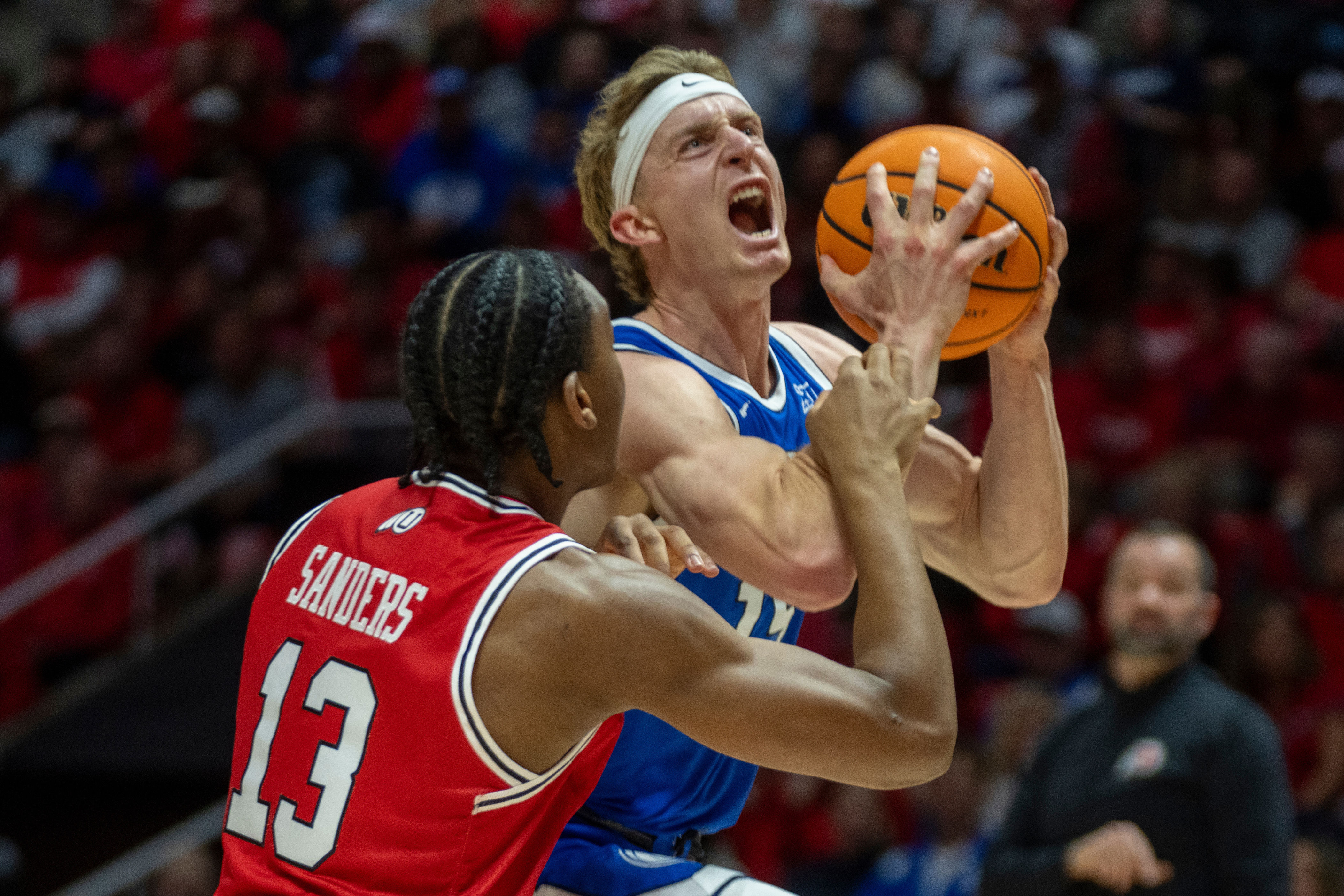 Saunders has 24 points and 14 rebounds to lead No. 9 BYU past rival ...