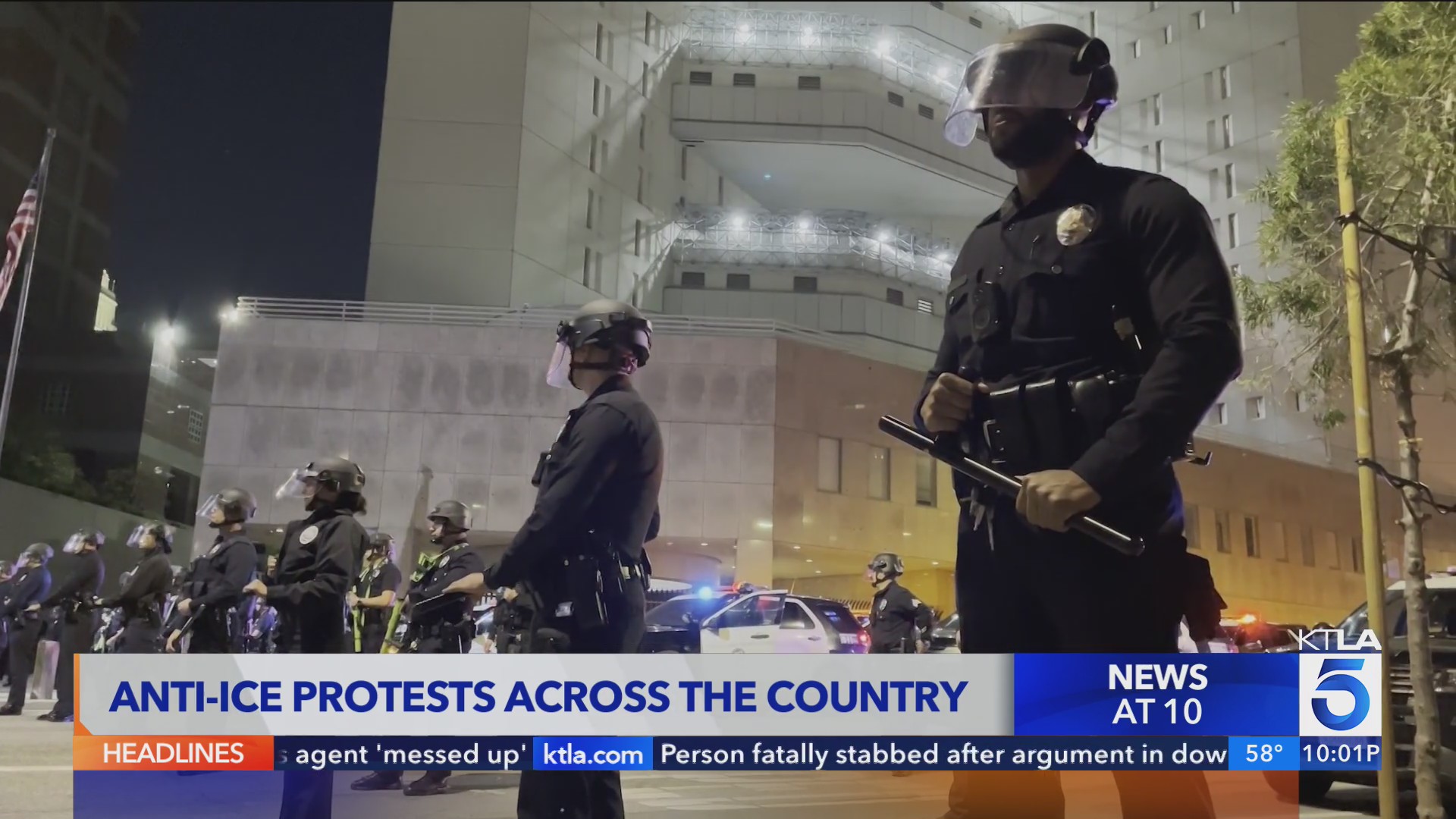 Large crowds gathered for anti-ICE protests in downtown LA