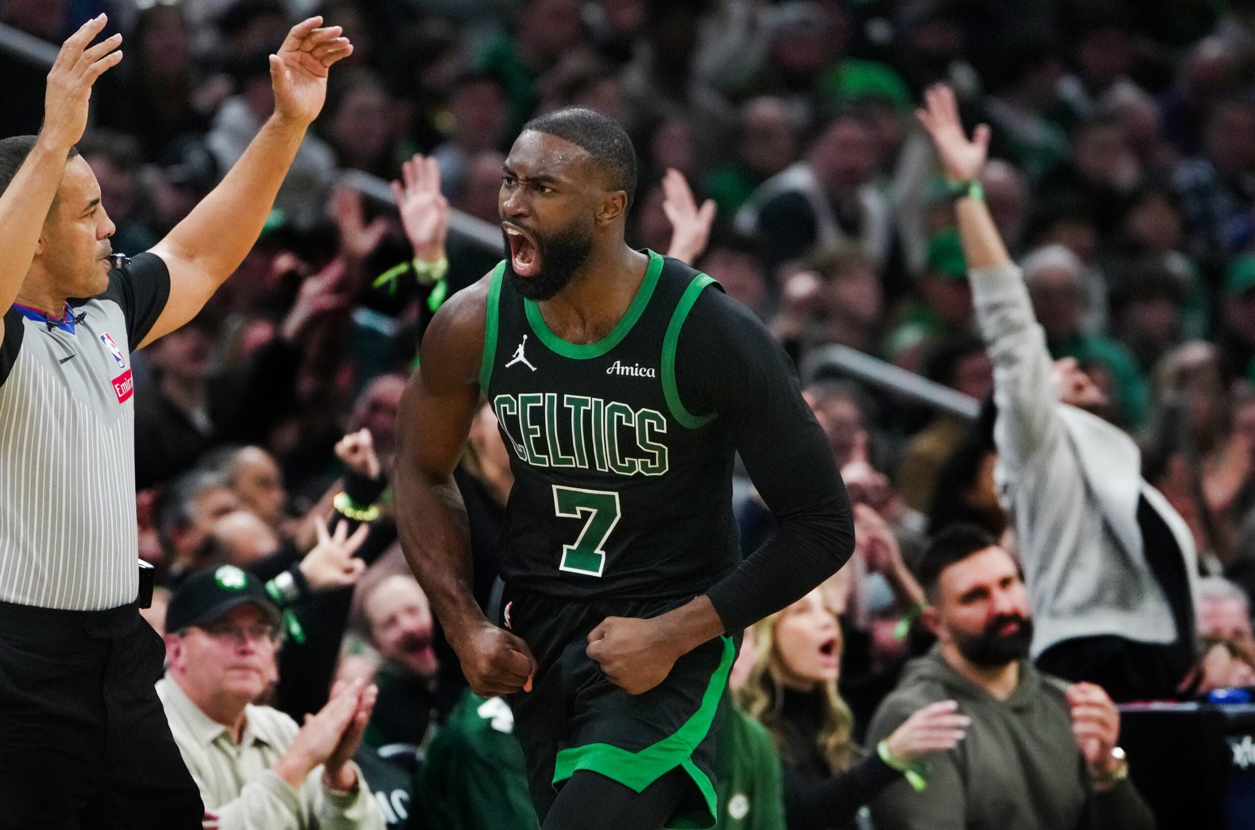 Jaylen Brown blasts Celtics-Spurs officials in expletive-laden rant ...