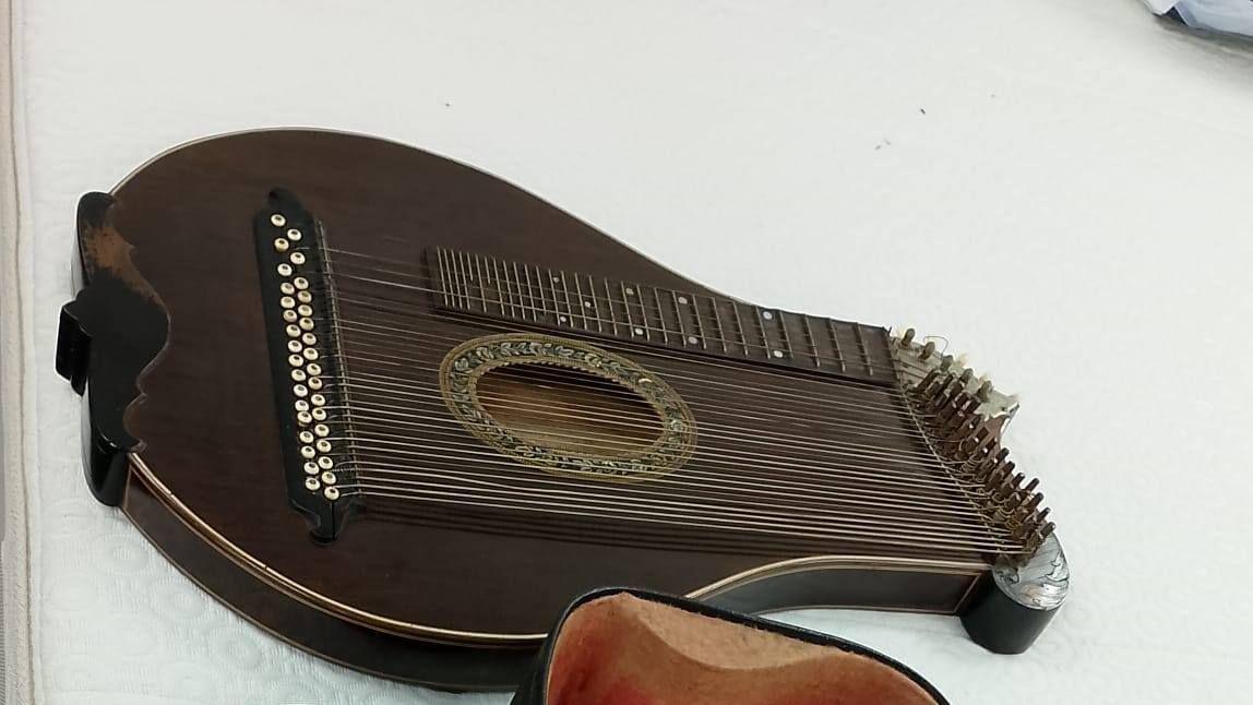 Antique harp donated to charity shop after clear out