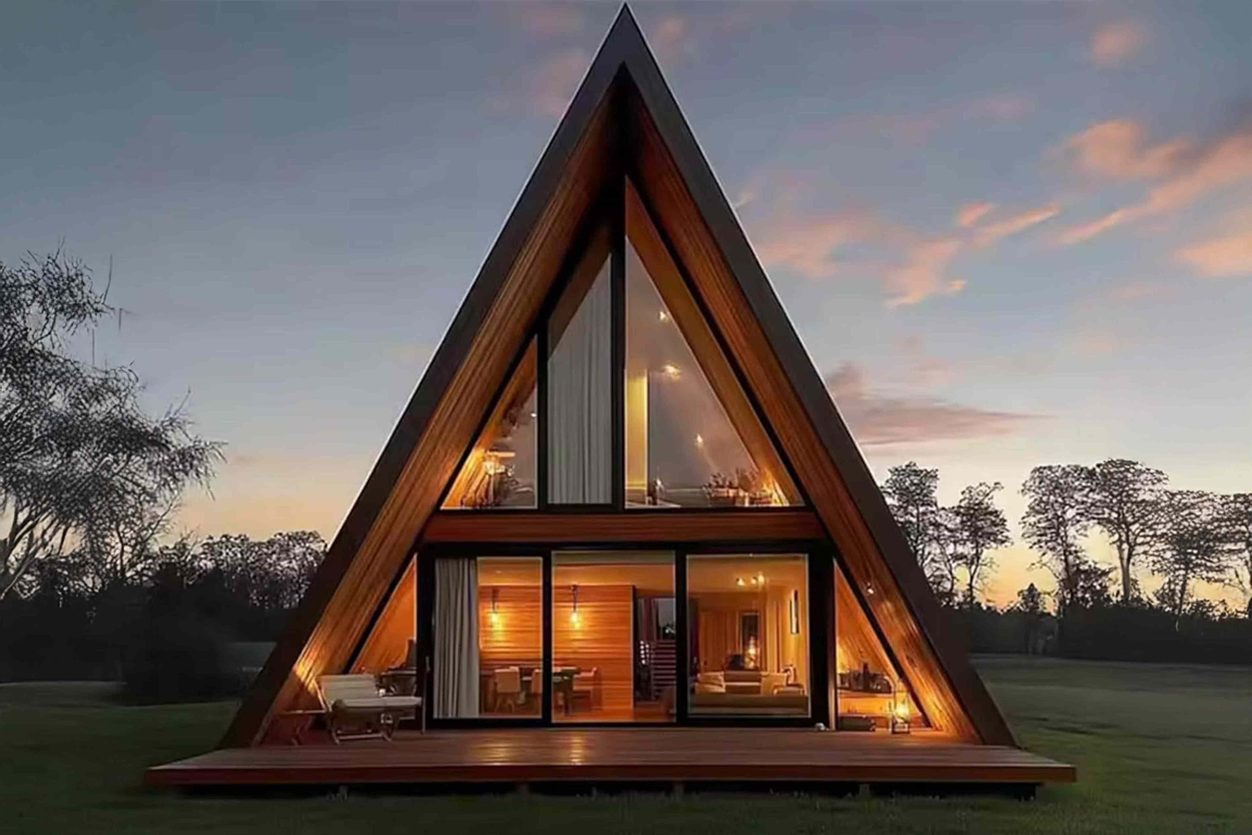Amazon has a cabin-esque tiny house with floor-to-ceiling windows and a ...
