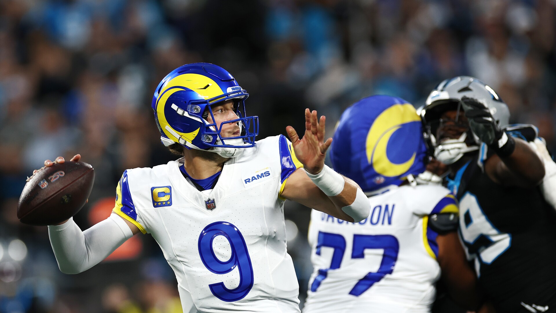 Rams clinging to slim 17-14 lead over Panthers at halftime