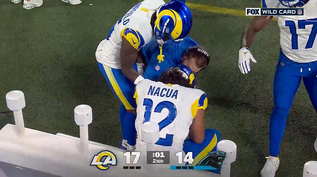 Rams superstar Puka Nacua consoled by his teammates after costly drop ...