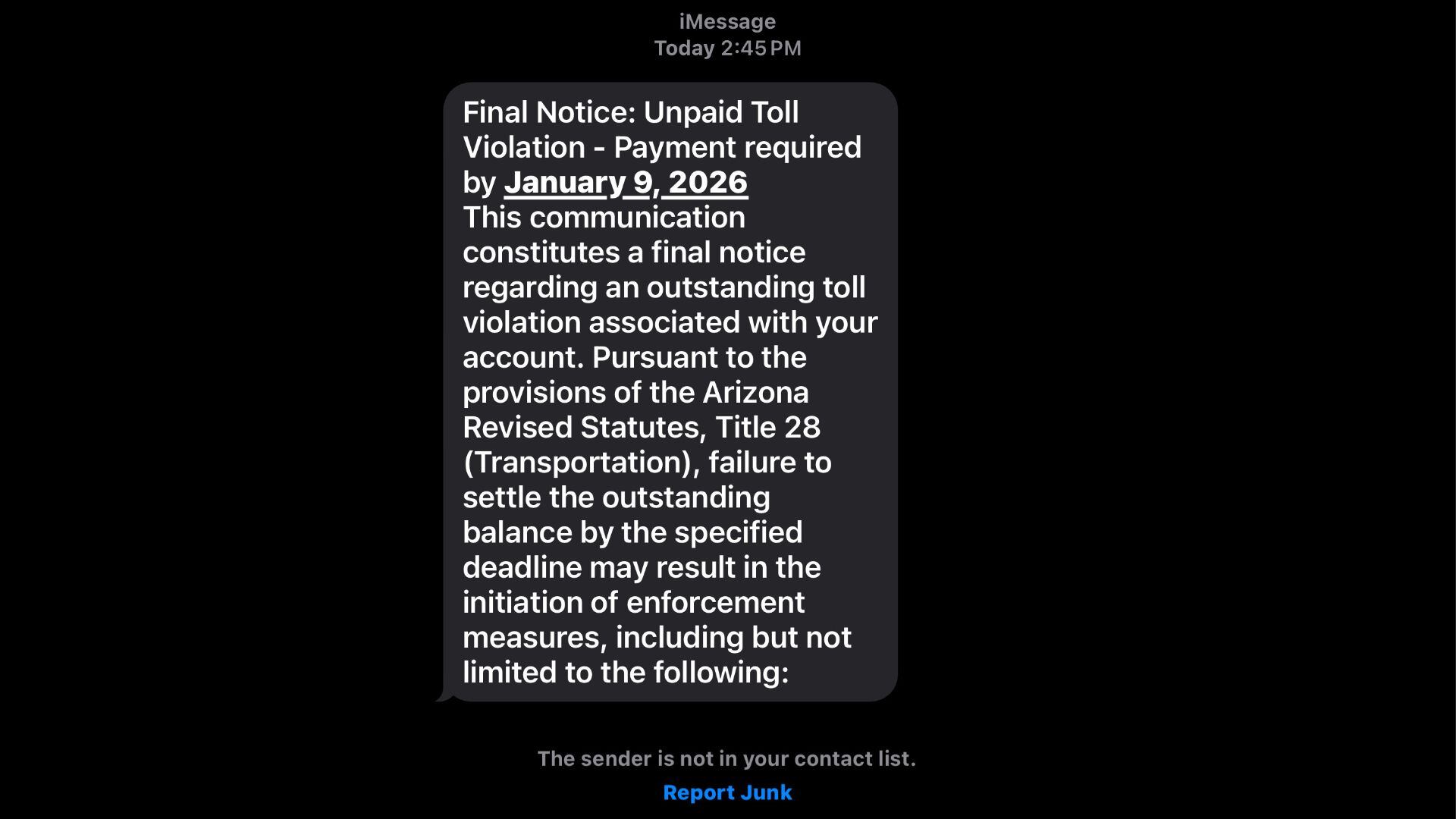 ADOT warns about new round of 'unpaid toll' scam texts targeting Arizona