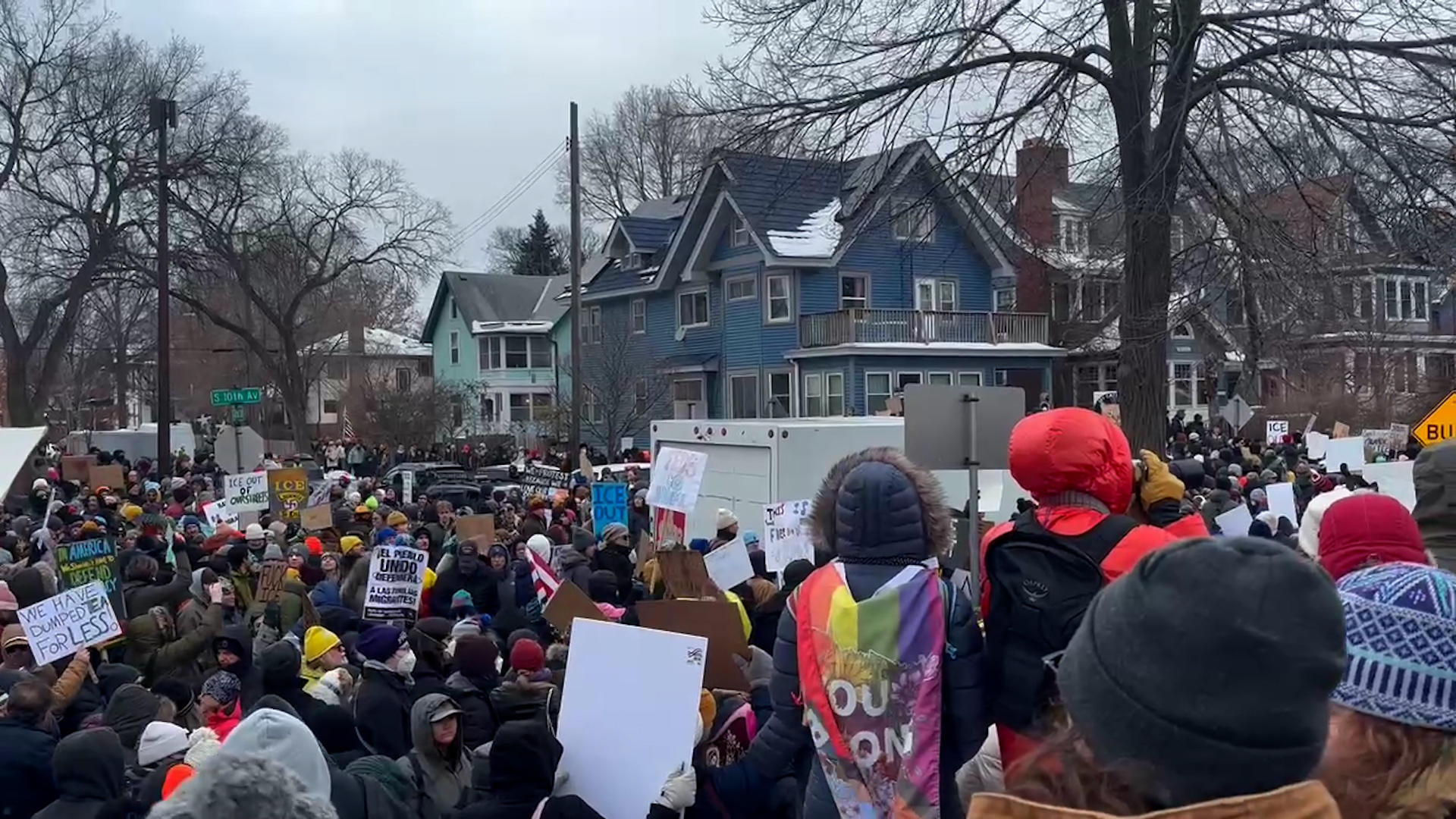 Large rally pushes against ICE presence after fatal shooting in Minneapolis