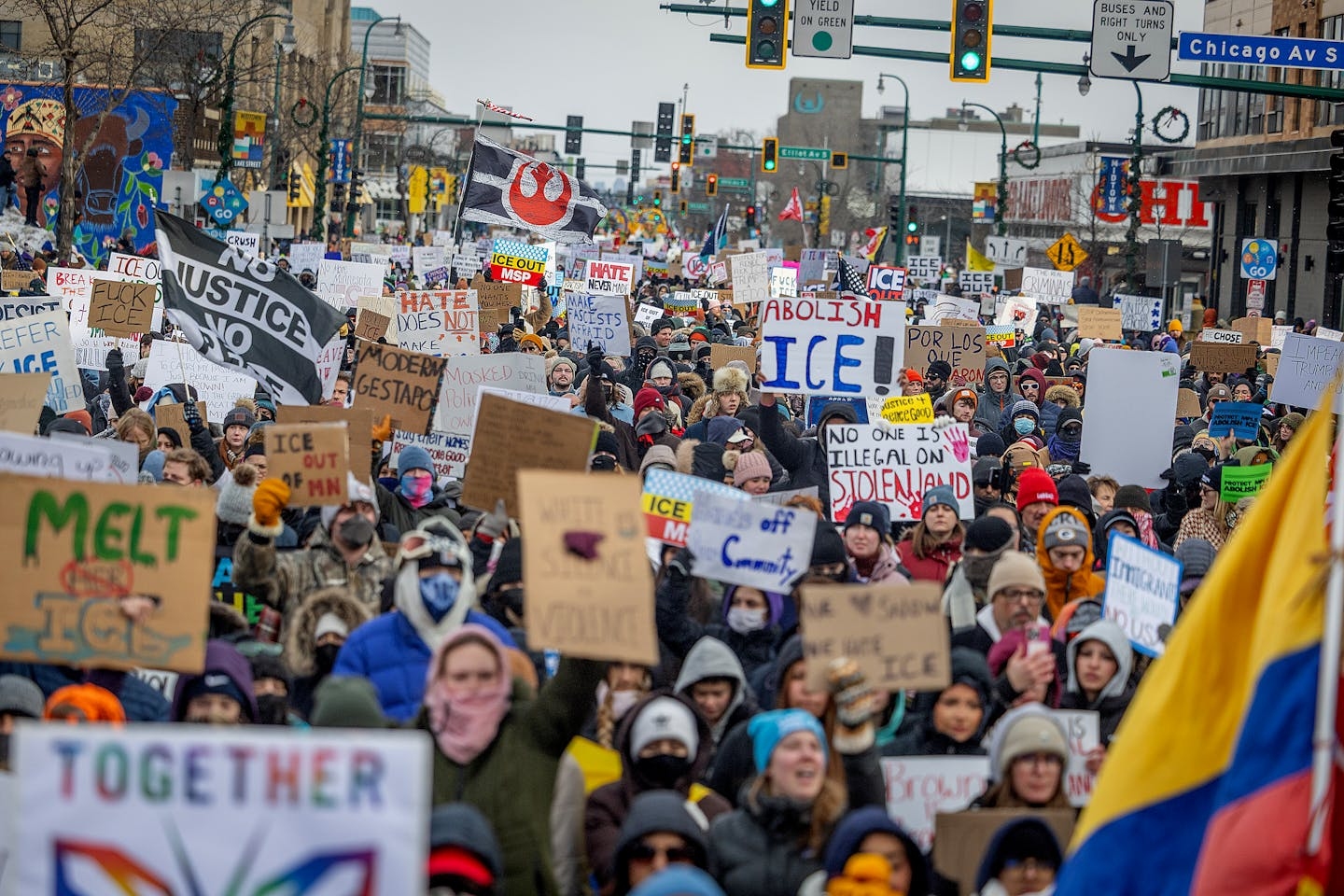 Thousands protest as more immigration agents head to Minnesota