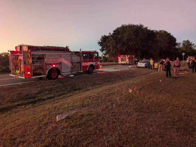 Photos: Crews extricate occupant from car after crash on CR 219A