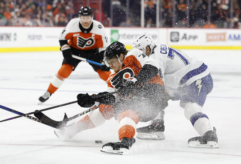 Depleted Flyers fall hard at home against Tampa Bay, snapping a three ...