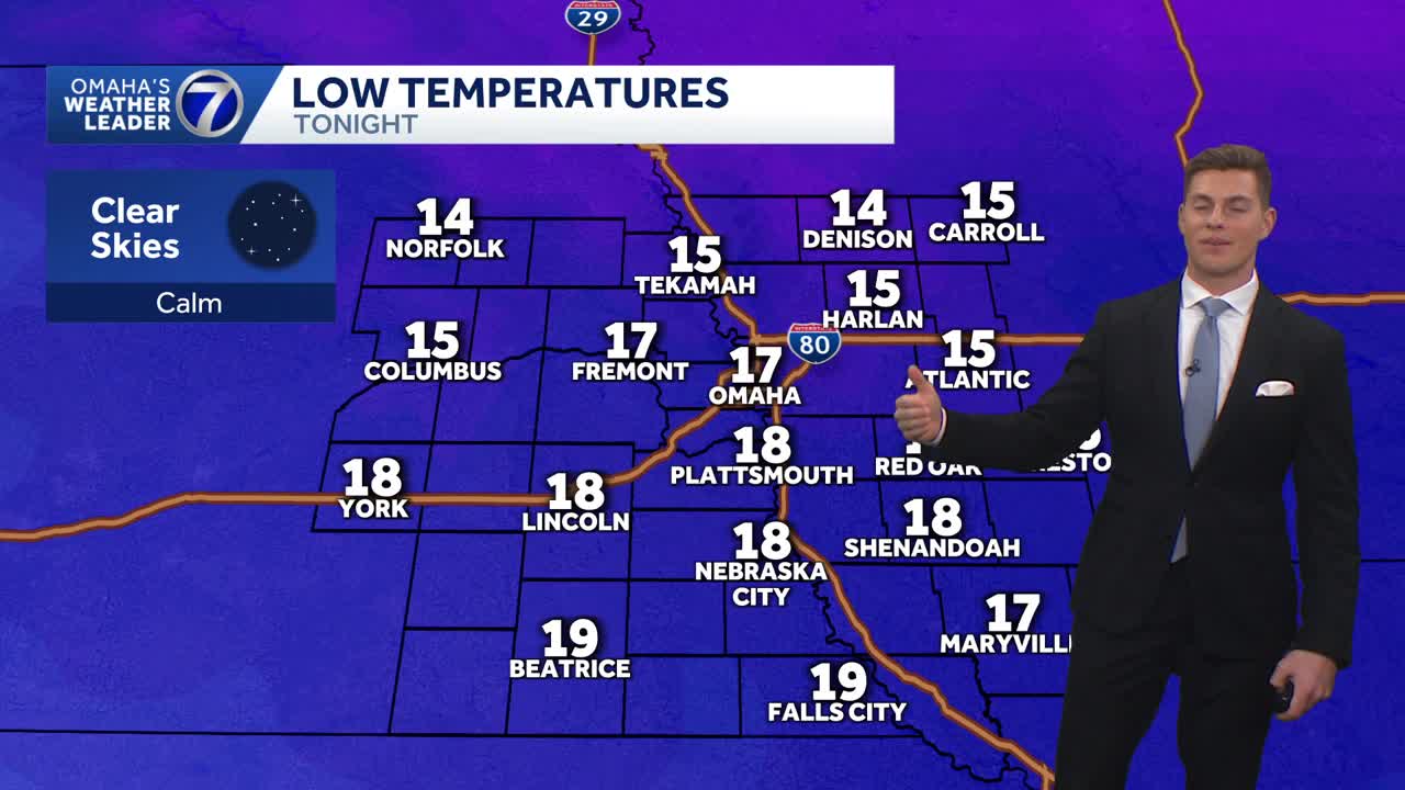 Chilly Sunday, much more mild Monday and Tuesday
