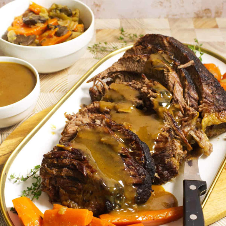 Cider braised beef brisket with fennel